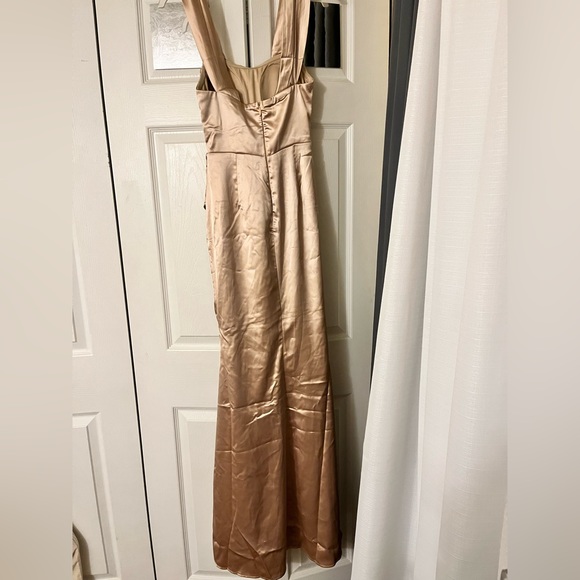 Fashion Nova | Dresses | Raise A Toast Satin Maxi Dress Champagne ...